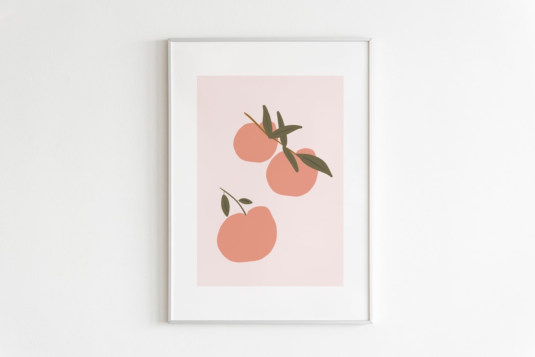 Peaches Print,peaches Wall Art,abstract Wall Art,fruits Print,printable ...