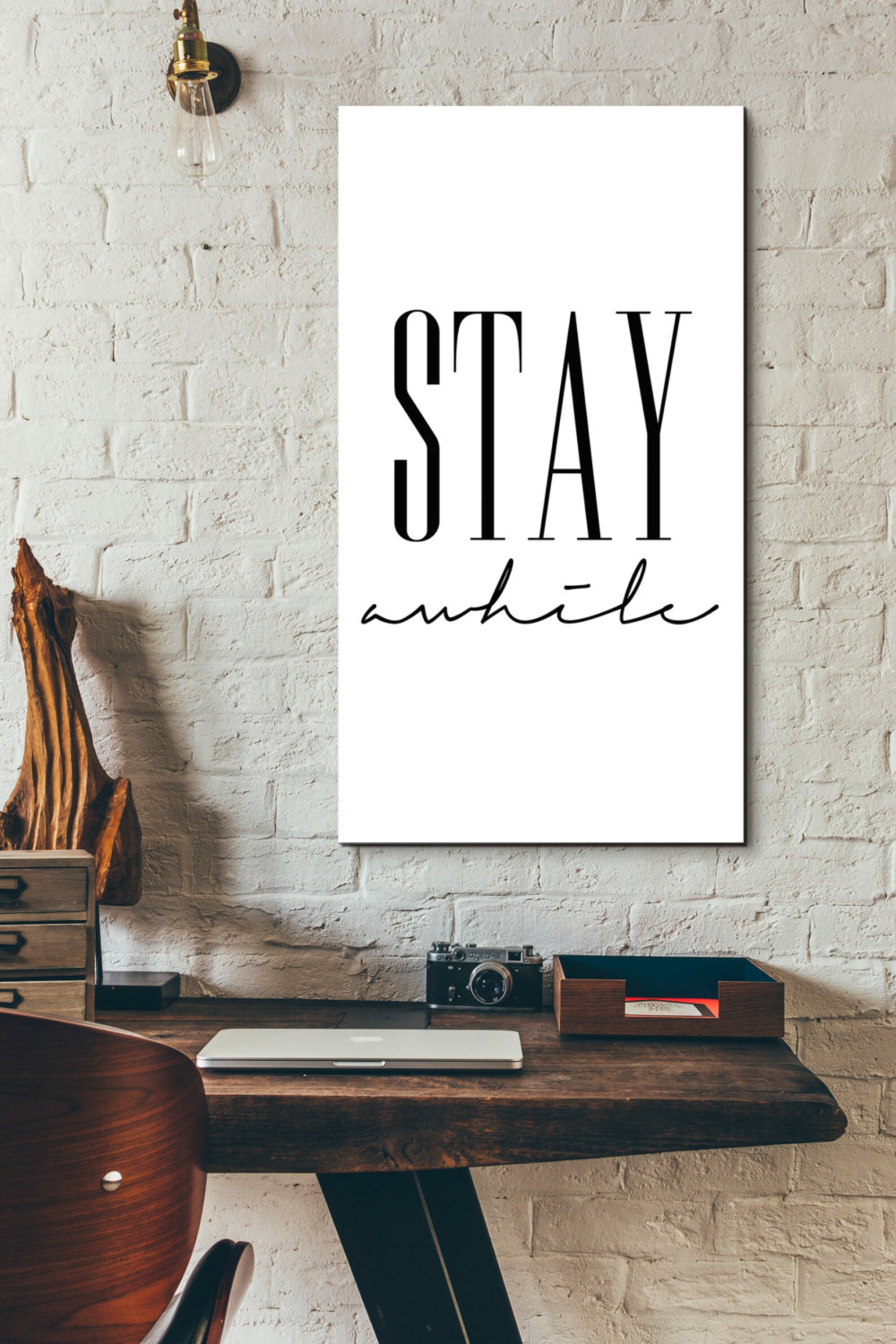 Stay Awhile Printable Wall Art Stay Awhile Signscandinavian - Etsy