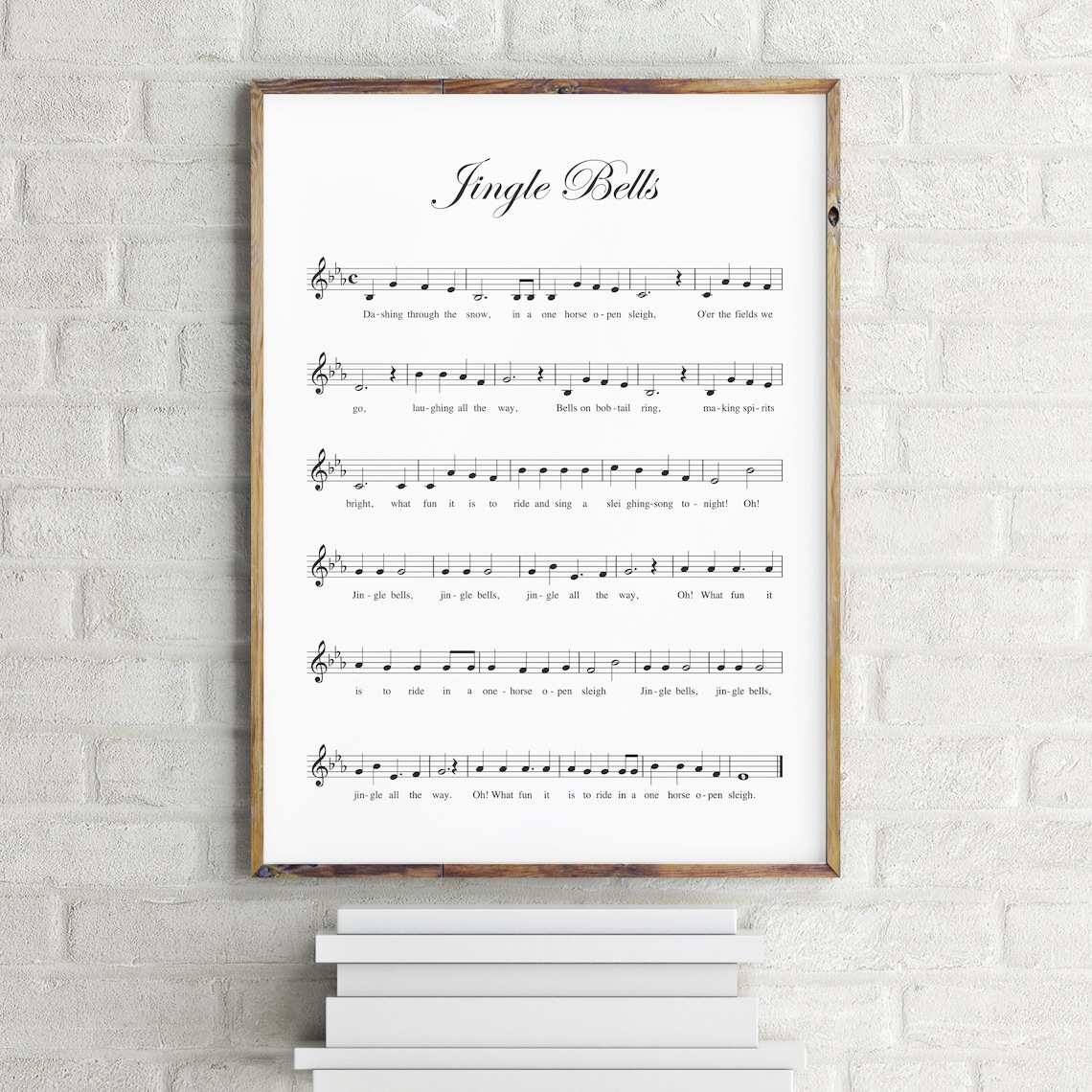 Jingle Bells Music Sheet Printable Wall Artchristmas Carol - Etsy