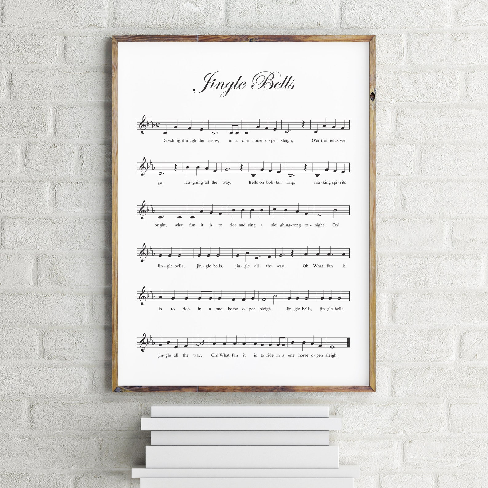 Jingle Bells Music Sheet Printable Wall Artchristmas Carol - Etsy
