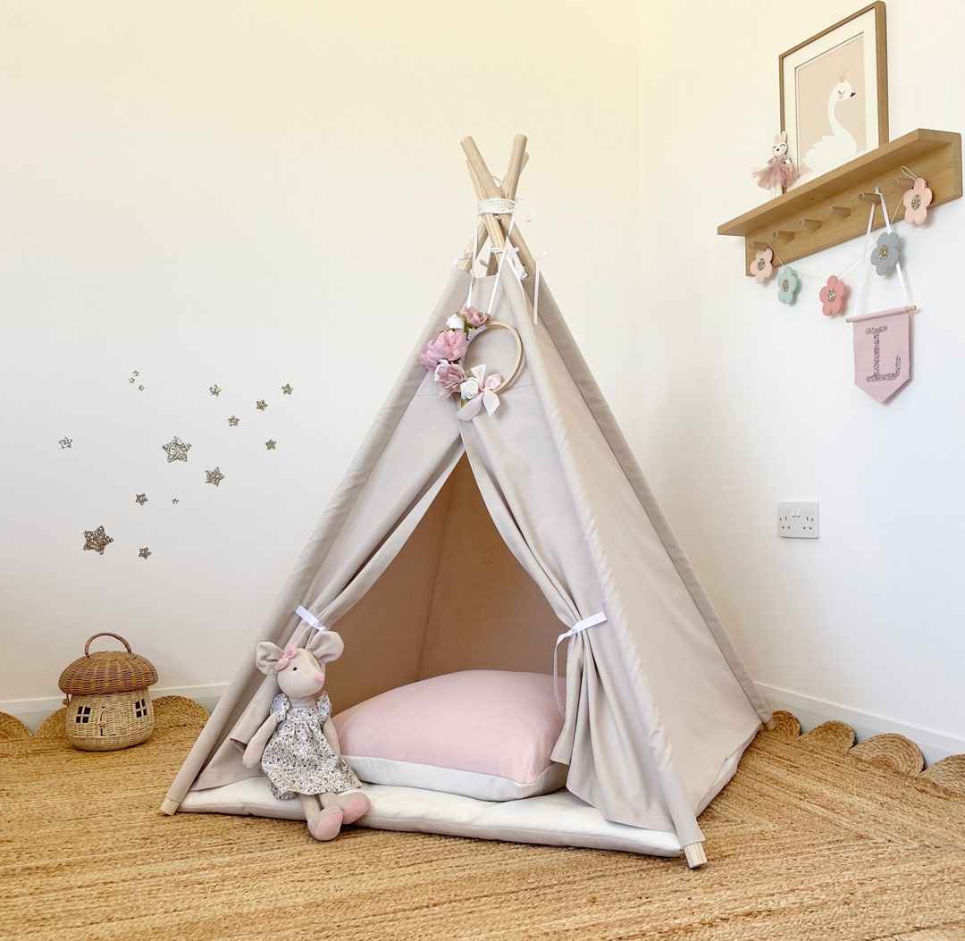 Teepee Set Childrens Teepee Set in NEW Classic Neutral With Blush Pink ...