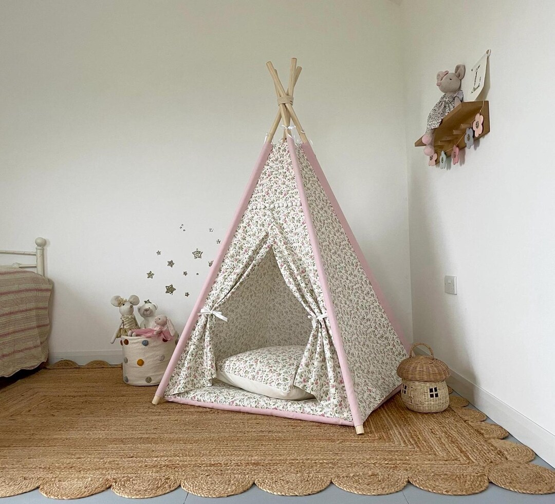 Teepee Set - Childrens Teepee Set in NEW Wild Flowers - Hand-made ...