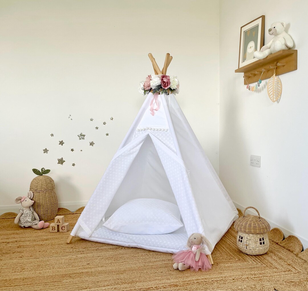 Teepee Set - New Design - Childrens Teepee Set in NEW - White Broderie ...