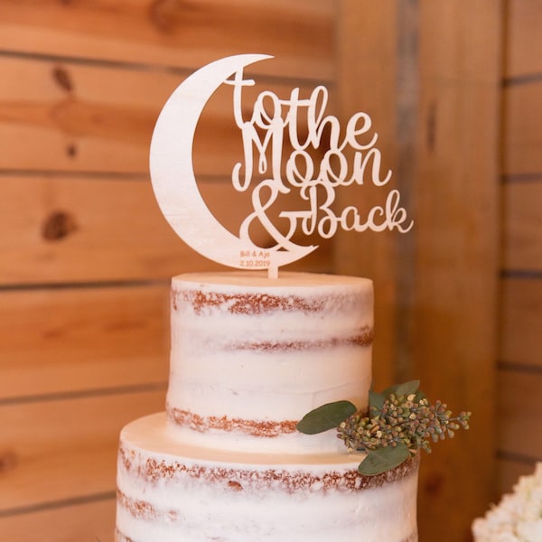 Wedding Cake Topper Moon - Etsy