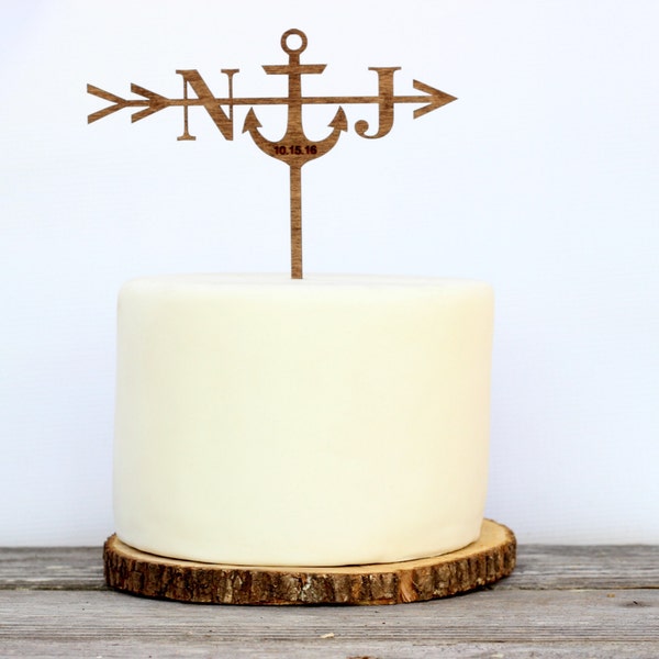 Anchor Wedding Cake Topper - Etsy
