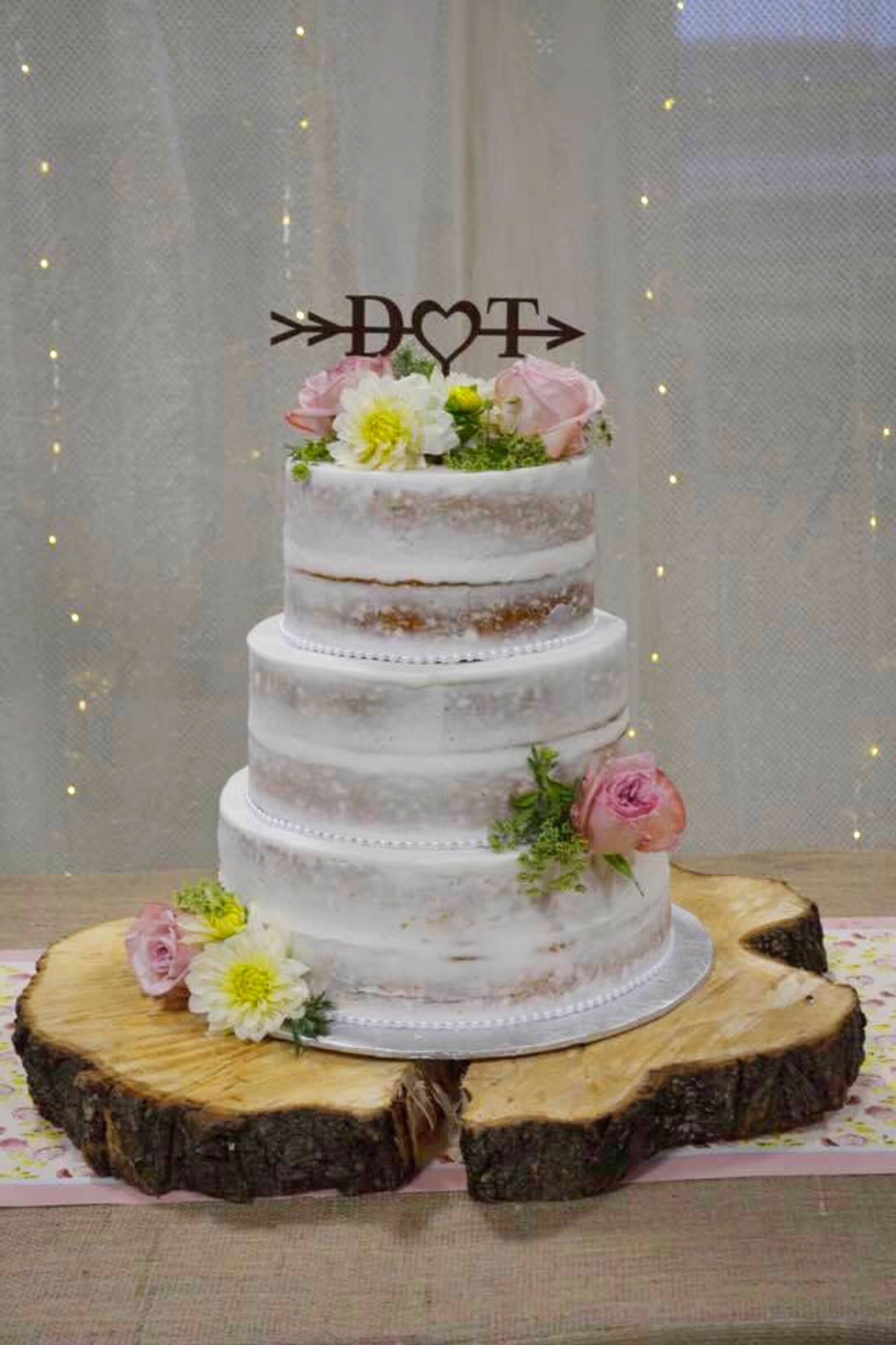 Arrow Cake Topper Wedding Cake Toppers Arrow With Initials - Etsy