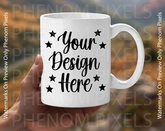 Scenic Outdoors White Mug Mockup, 11 Oz Coffee Mug Mockups, Mugs Mockup ...