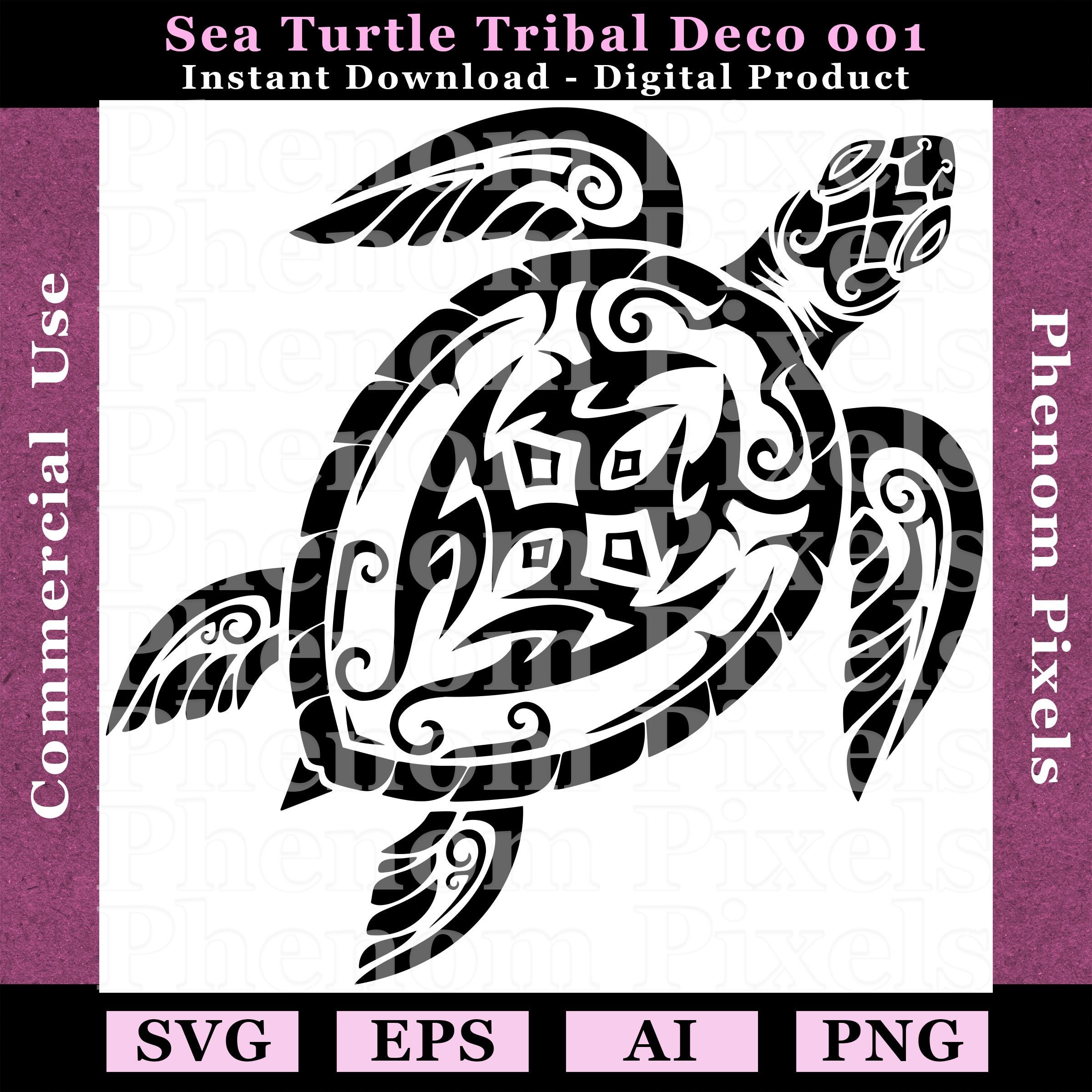 Sea Turtle Tribal Deco - Commercial Use - Png and Vector Formats Svg ...