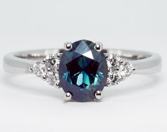 Teal Diamond Ring - Etsy