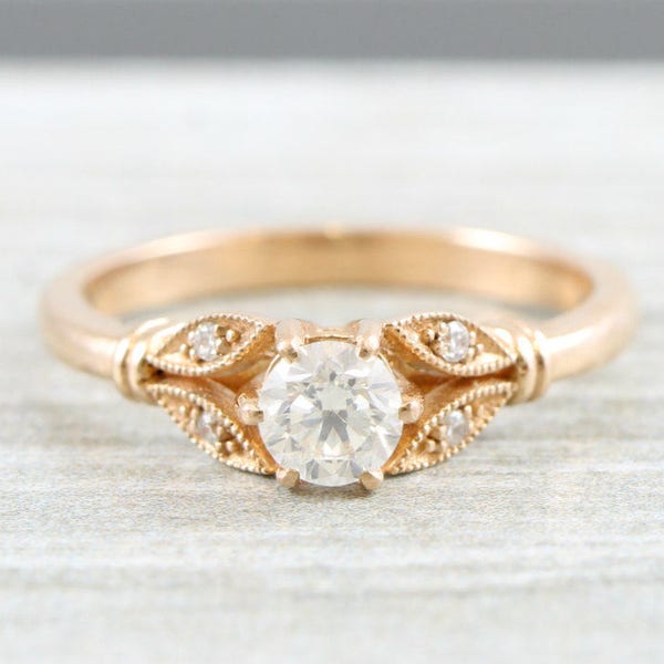 Leaf Engagement Ring - Etsy