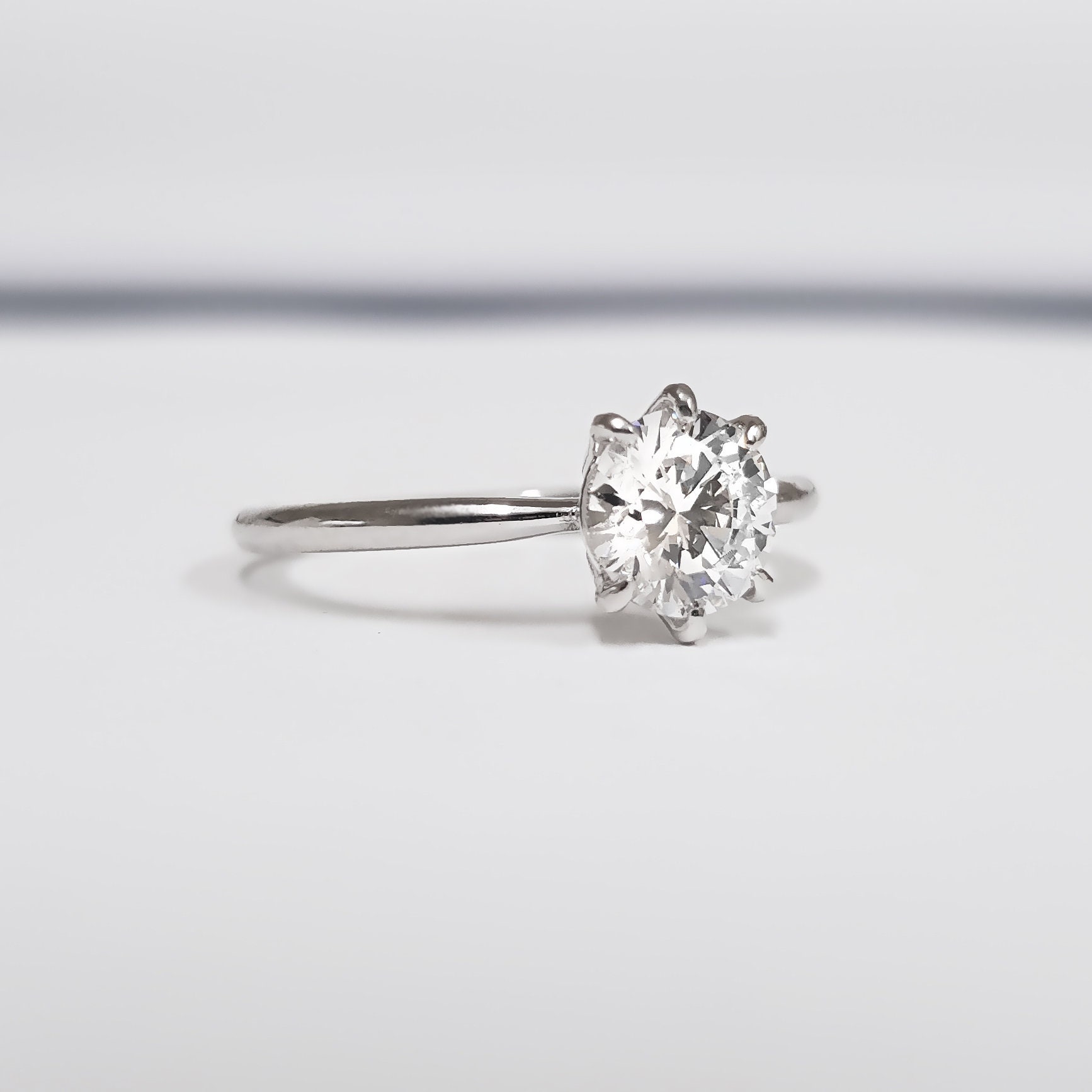 1 Carat Lab Grown Diamond Engagement Ring Handmade in Platinum | Etsy