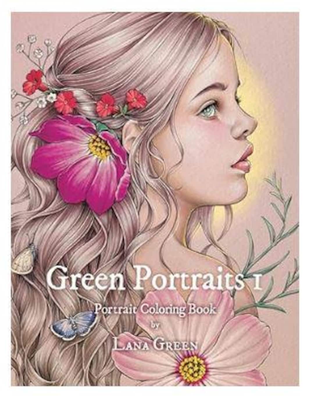 Green Portraits 1: Portrait Coloring Book - Etsy