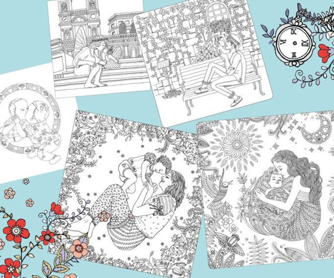 Time Waiting for You - Korean Coloring Book for Mom and Baby - Etsy