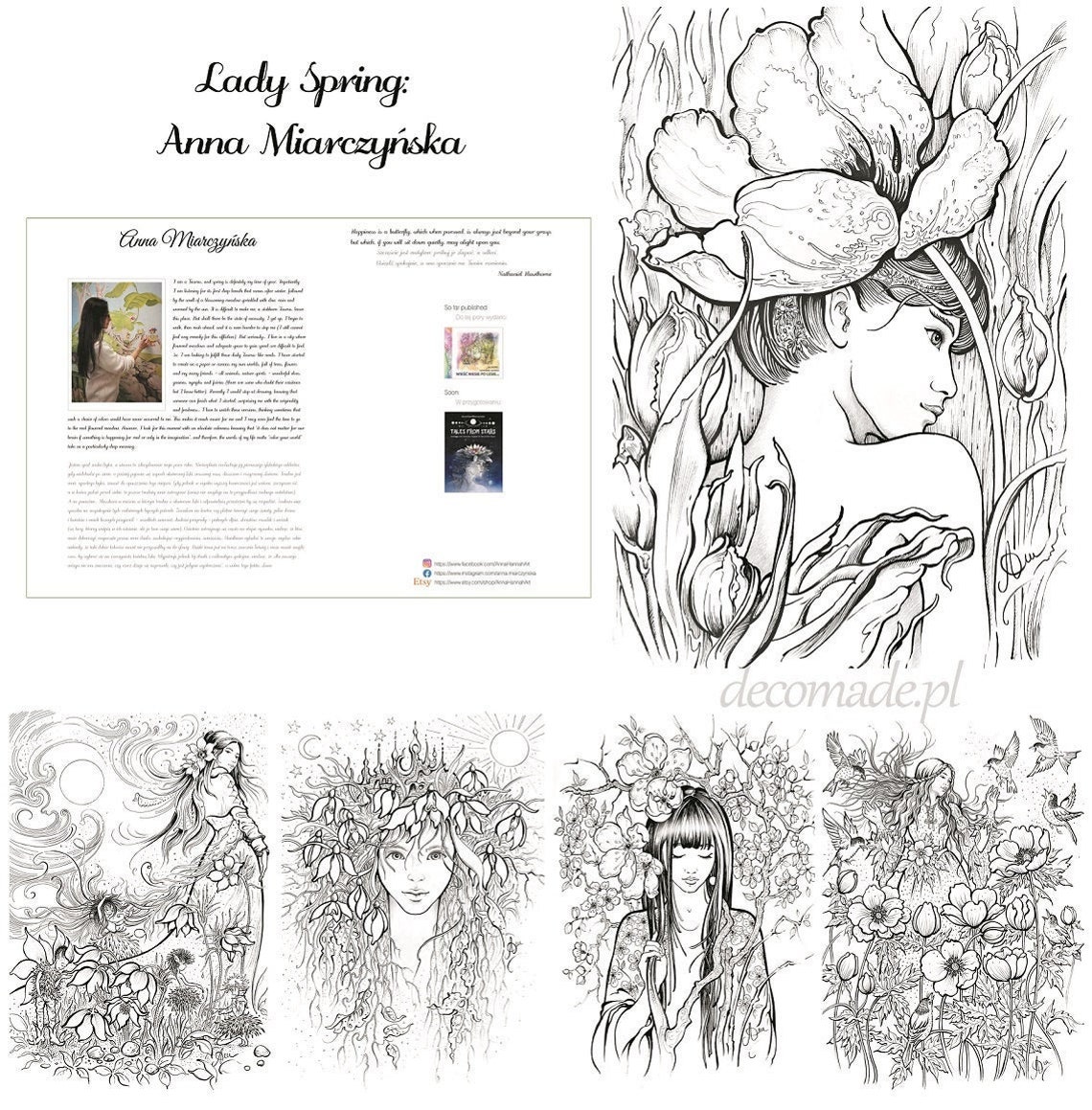 New : Lady Spring Coloring Book EMS Standard Airmail Option - Etsy