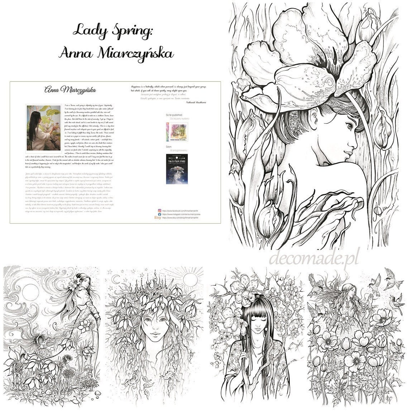 New : Lady Spring Coloring Book EMS Standard Airmail Option - Etsy