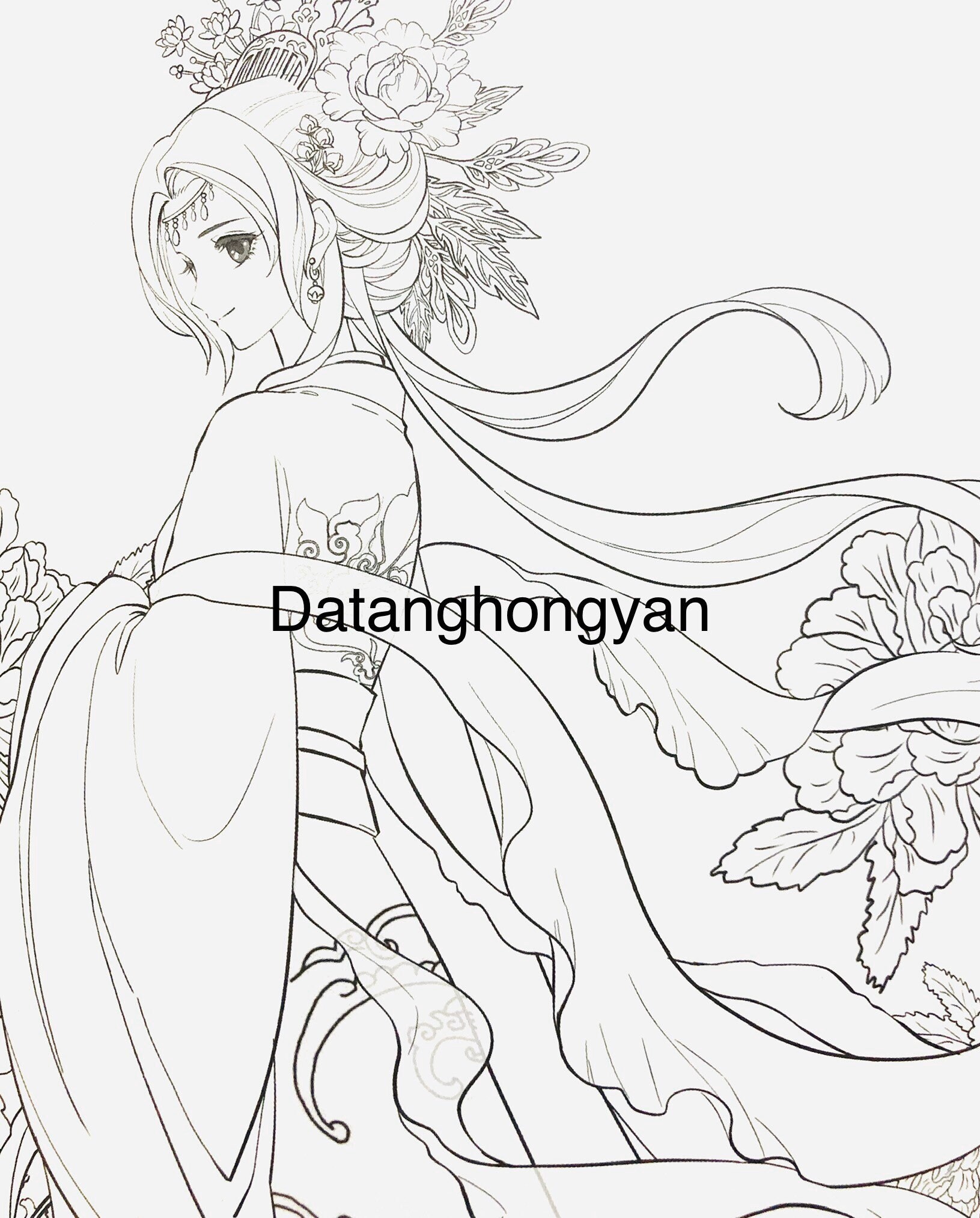 Da Tang Hongyan Chinese Ancient Beauties Coloring Book - Etsy