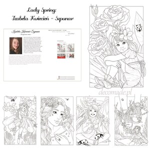 New : Lady Spring Coloring Book EMS Standard Airmail Option - Etsy