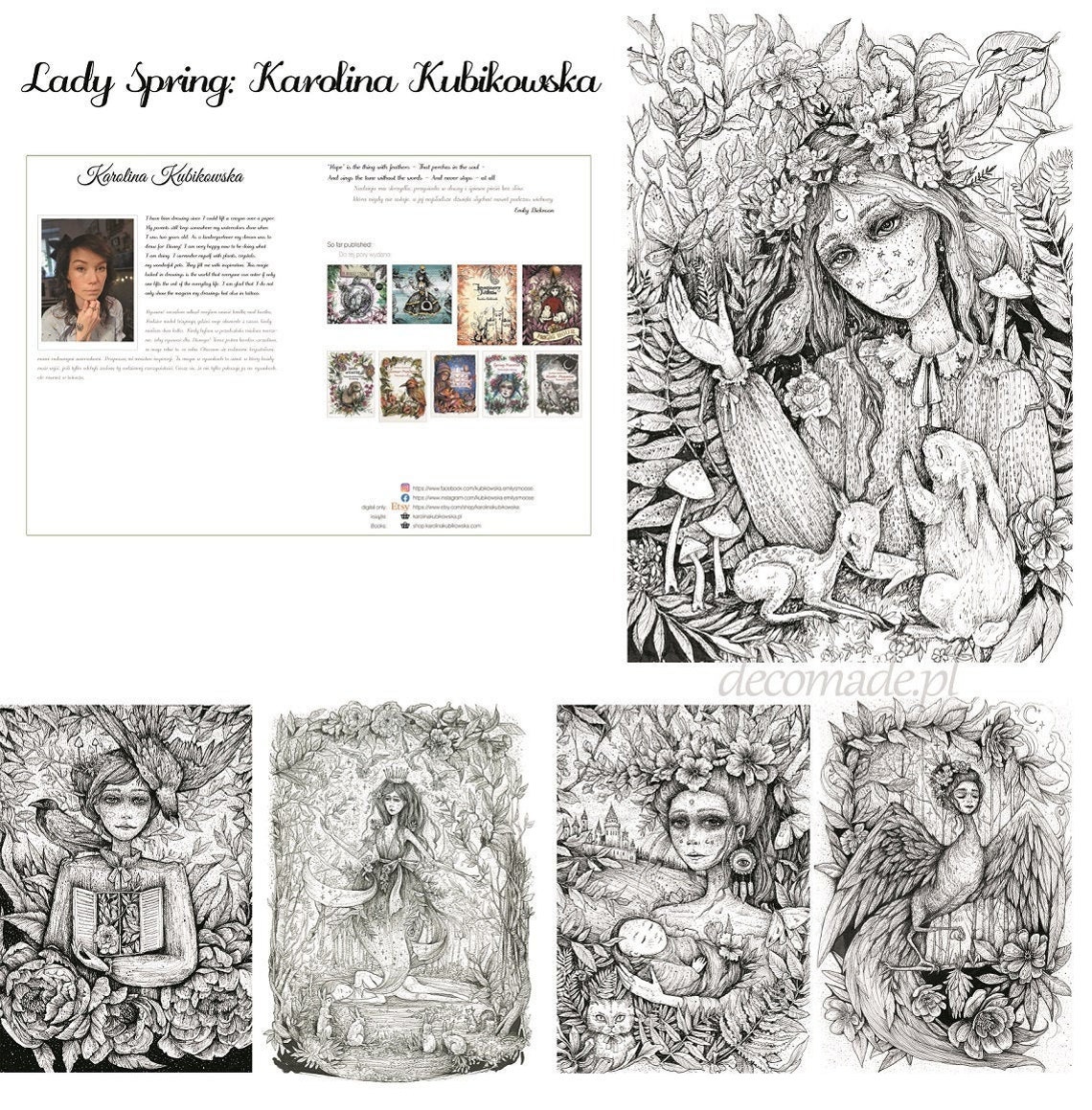 Lady Spring Coloring Book | Etsy