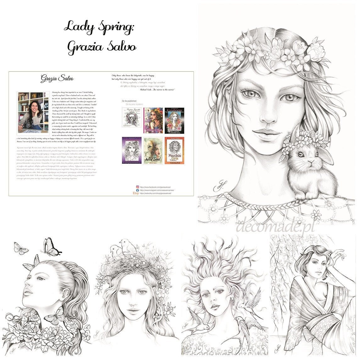 New : Lady Spring Coloring Book EMS Standard Airmail Option | Etsy