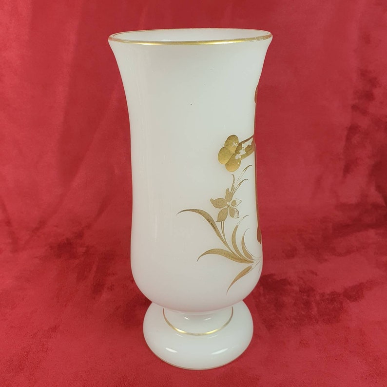 Church Vase Opaline Glass Vase With Golden Cross White and Gold Altar ...