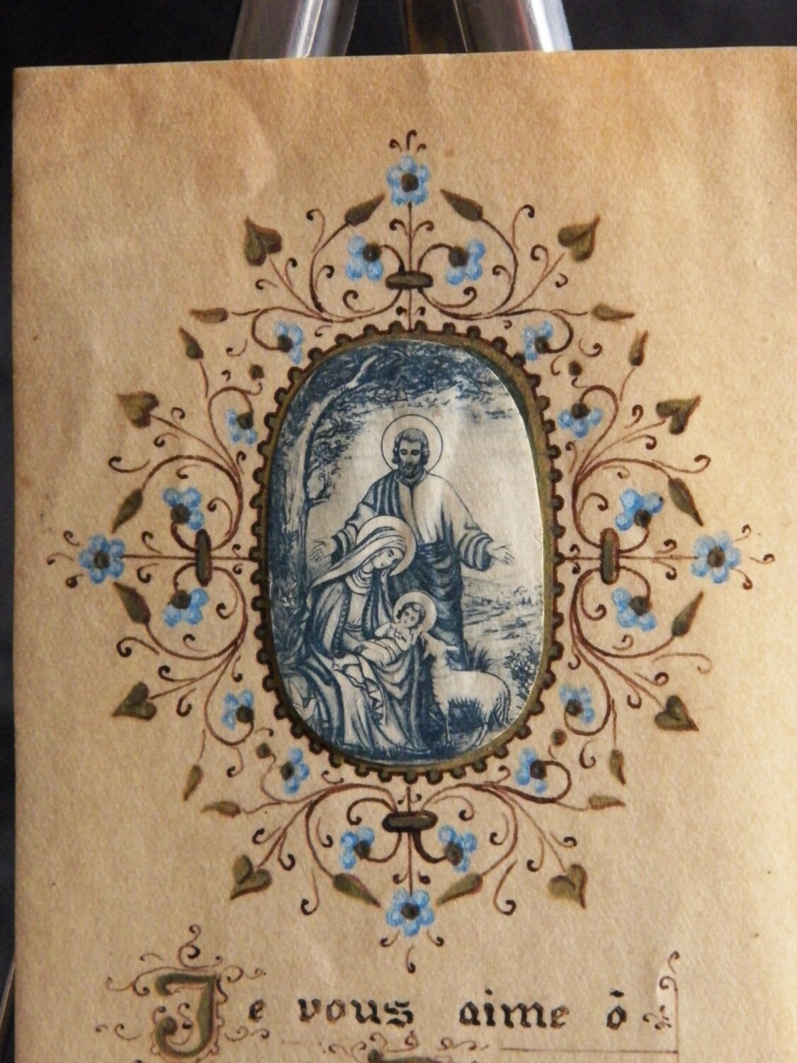 Old Pious Image Illuminated of Jesus Christ With a Prayer | Made in ...