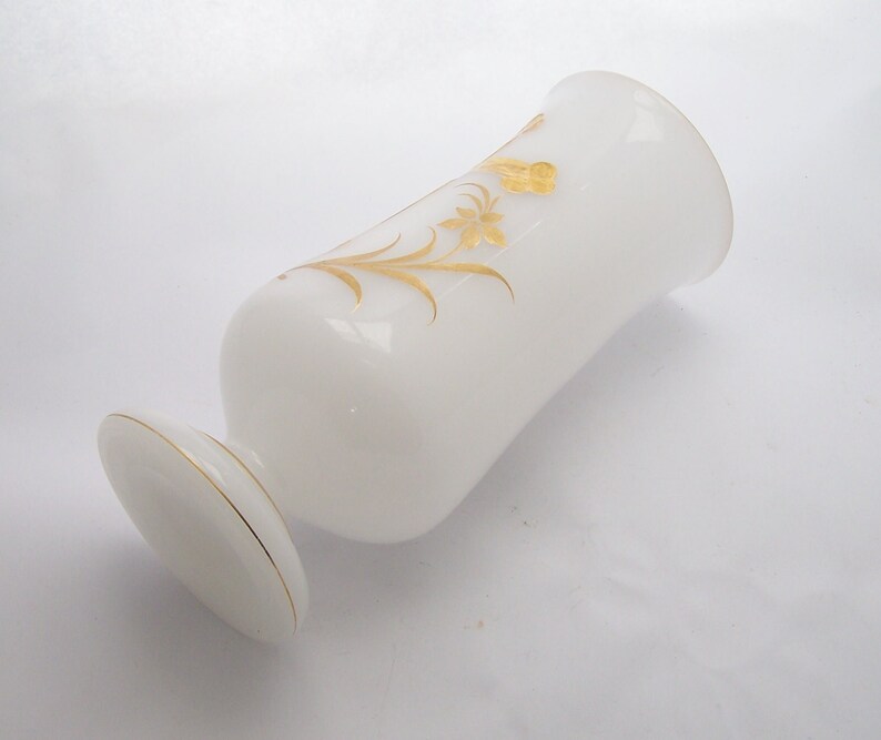 Church Vase Opaline Glass Vase With Golden Cross White and | Etsy