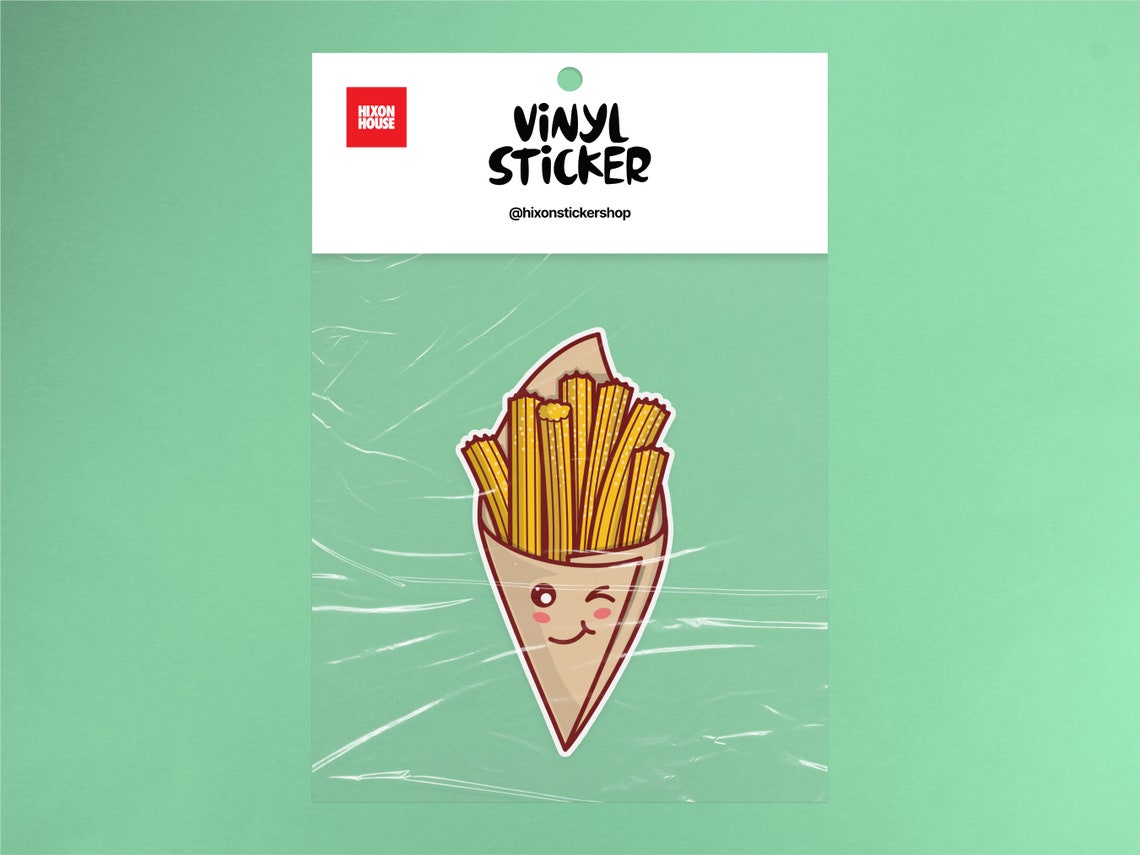 Cute Spanish Churros Vinyl Sticker, Kawaii Street Food Sticker ...