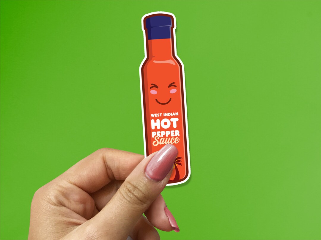 Caribbean Hot Pepper Sauce Sticker: West Indian Chili Sauce Decal - Etsy