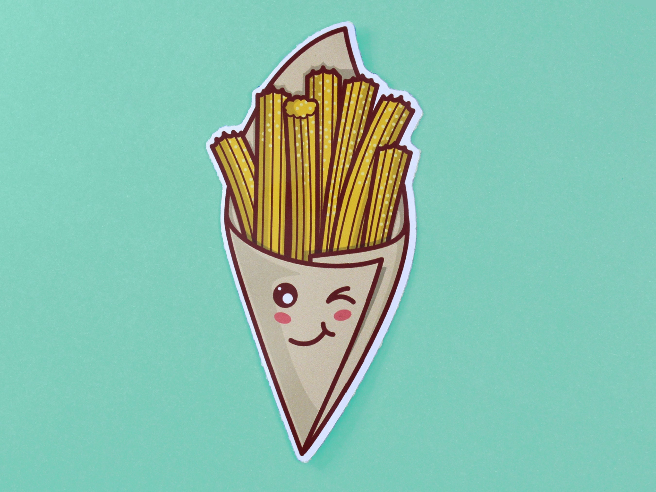 Cute Spanish Churros Vinyl Sticker, Kawaii Street Food Sticker ...