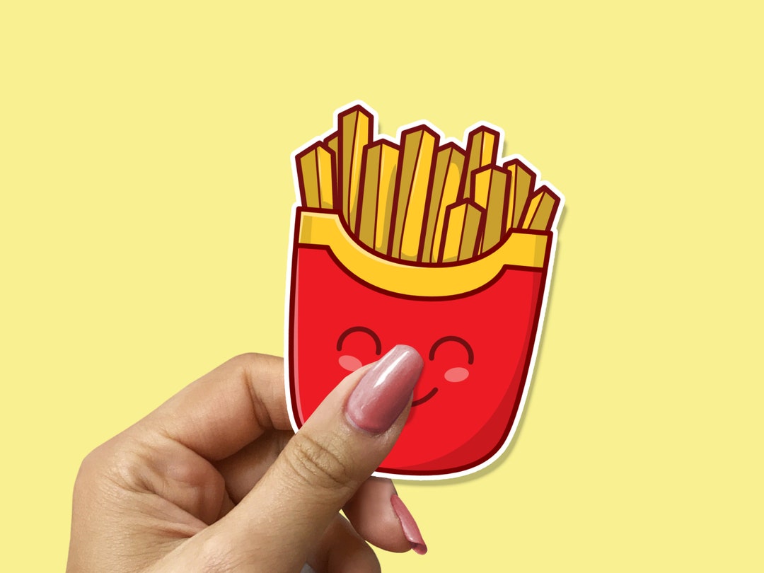 Cute French Fries Laptop Decal, Kawaii Fast Food Sticker, Adorable ...
