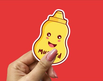 Mustard Mini Sticker | Waterproof Sticker |kawaii Vinyl Sticker |yellow ...