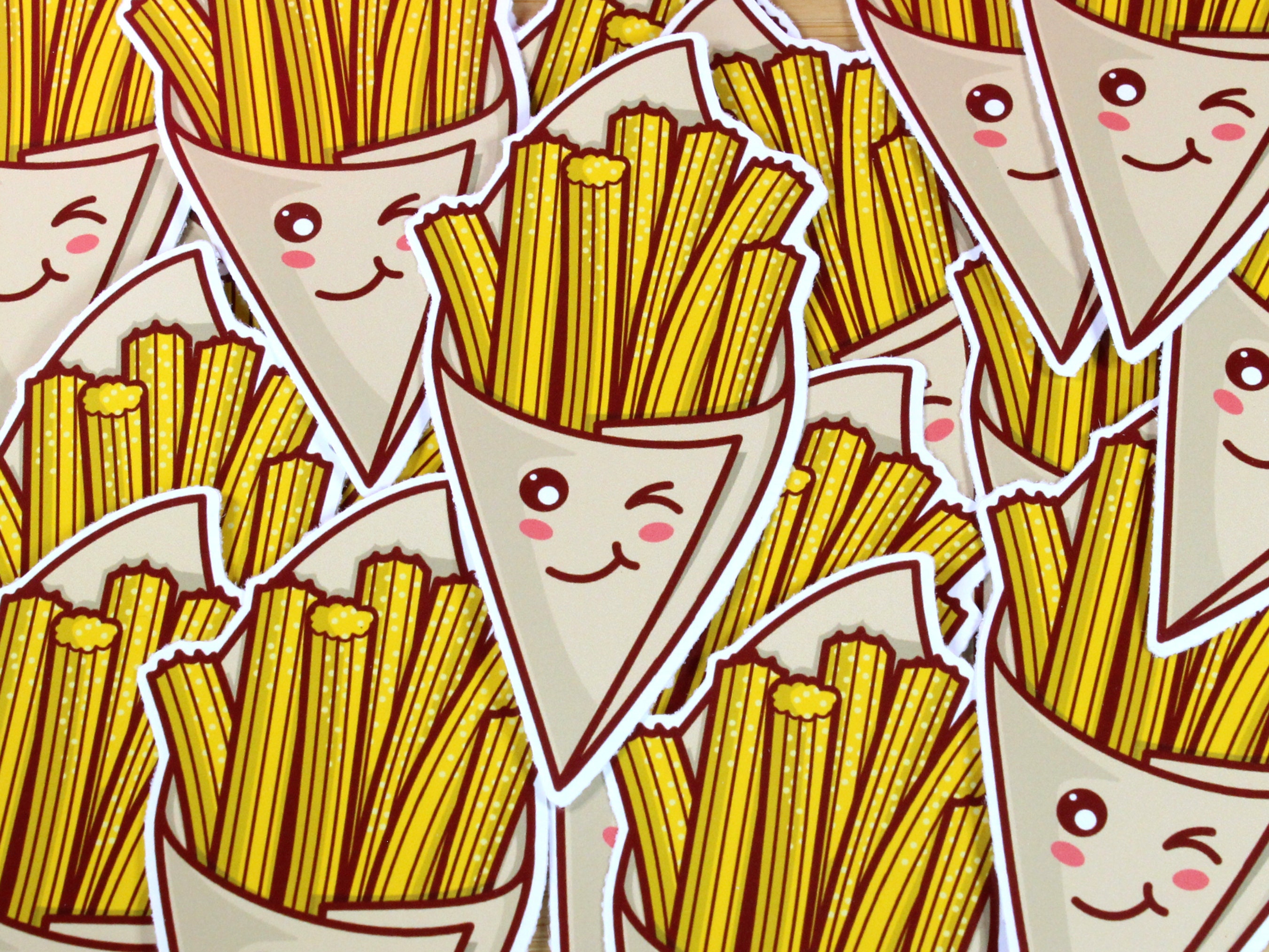 Cute Spanish Churros Vinyl Sticker, Kawaii Street Food Sticker ...