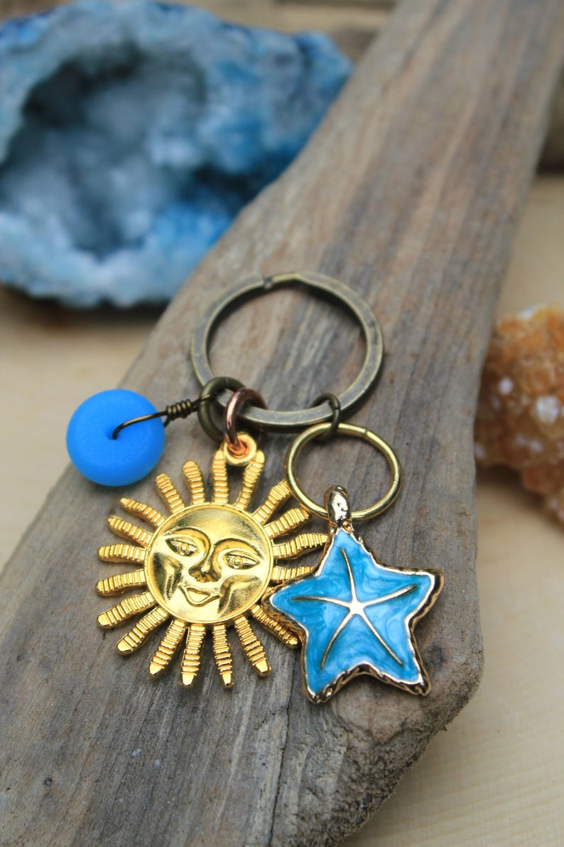 Beach is My Happy Place Keychain Sunshine Key Chain - Etsy