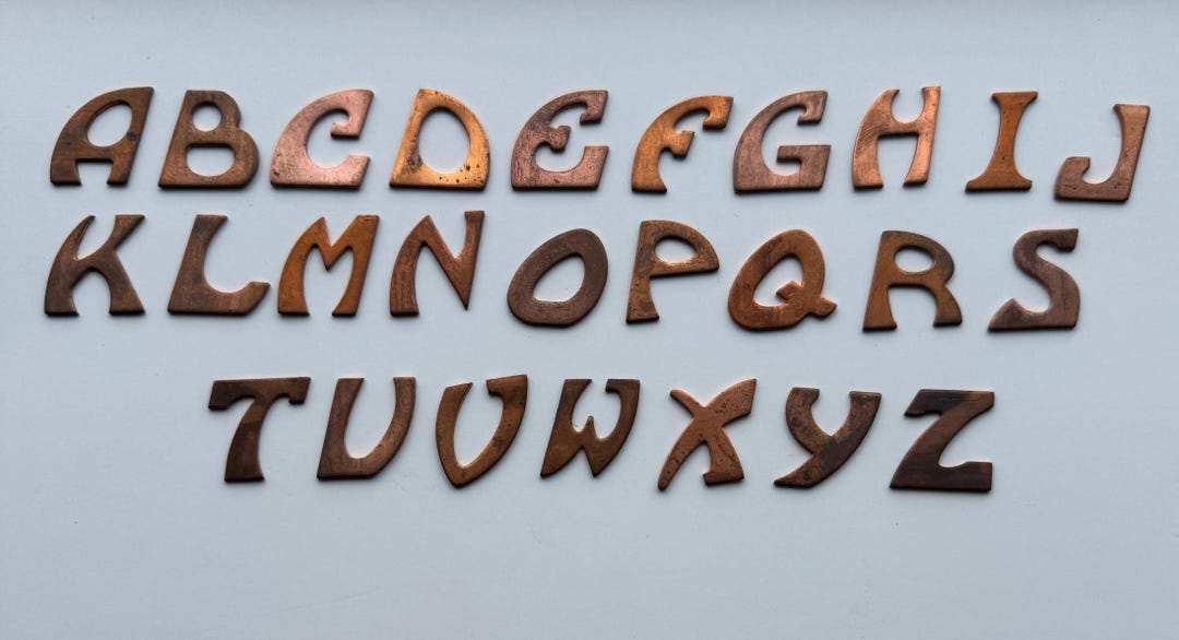 Complete Alphabet of 70's Copper Letters for Enameling. - Etsy