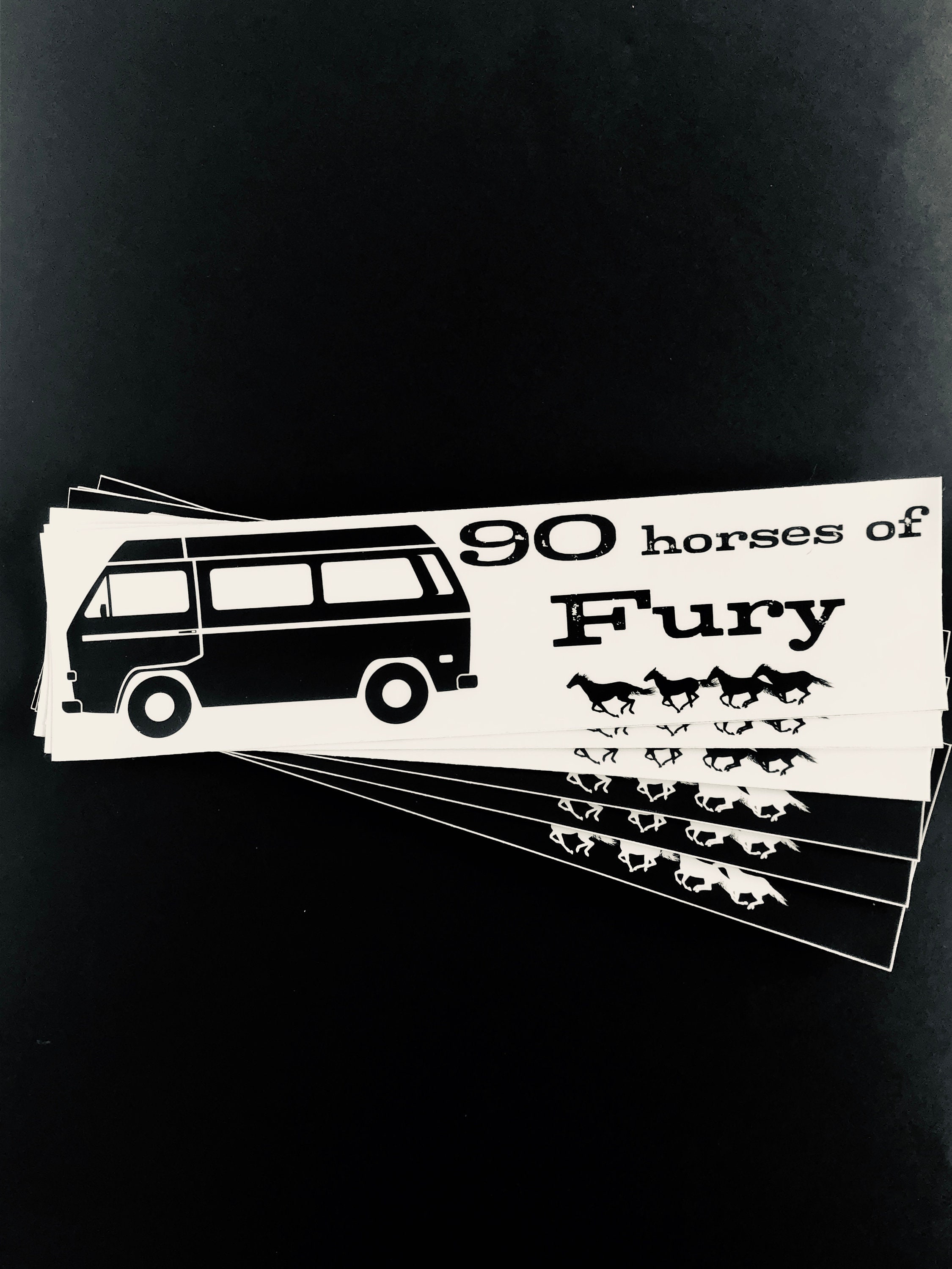 90 Horses of Fury Sticker: Decal for VW Vanagon, White Sticker for ...
