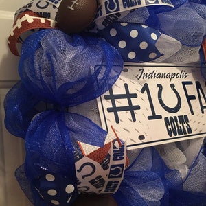 Indianapolis Colts Wreath, NFL Wreath, Deco Mesh Wreath, Colts Decor ...