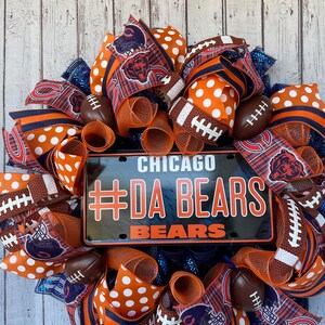 Chicago Bears Wreath, Chicago Bears, NFL Wreath, Deco Mesh Wreath ...