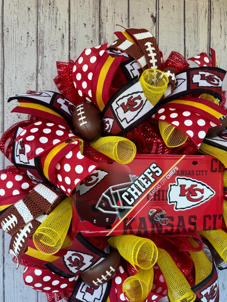 Kansas City Chiefs Wreath, Chiefs Christmas Gift, NFL Wreath, Chiefs ...