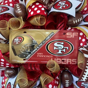 San Francisco 49ers Wreath, Red and Gold 49ers Collector, NFL Wreath ...