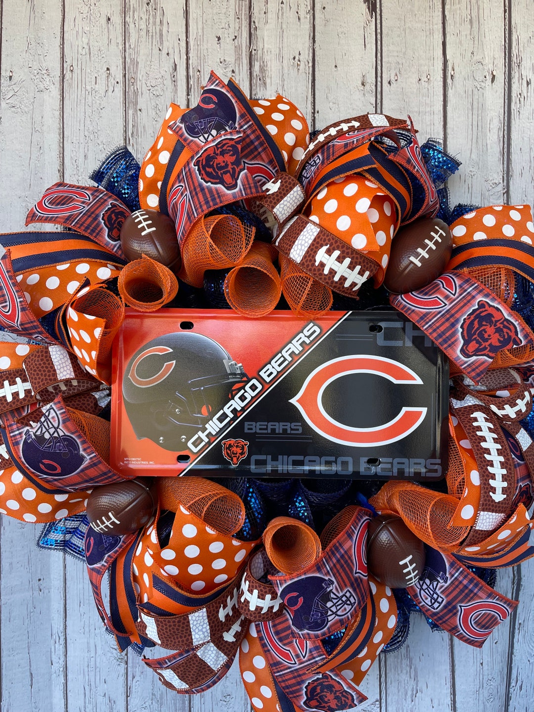 Chicago Bears Wreath, Chicago Bears, NFL Wreath, Deco Mesh Wreath ...