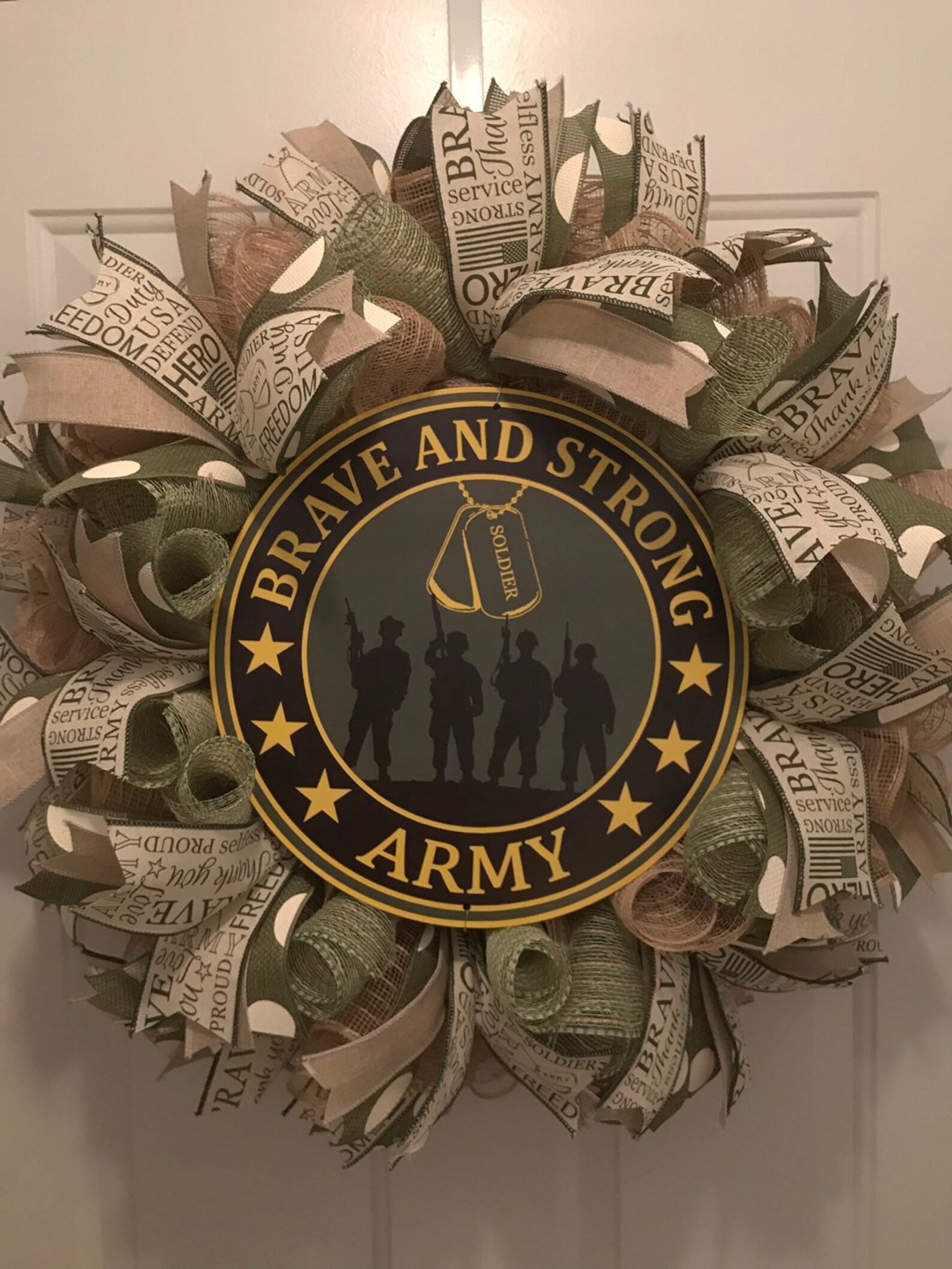 Army Wreath Military Patriotic Wreath Burlap Camo Veteran | Etsy