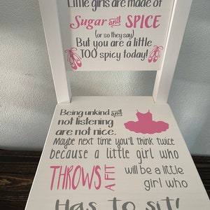 Girls Time Out Chair, Ballet Timeout Chair, Time Out Seat, Baby Shower ...