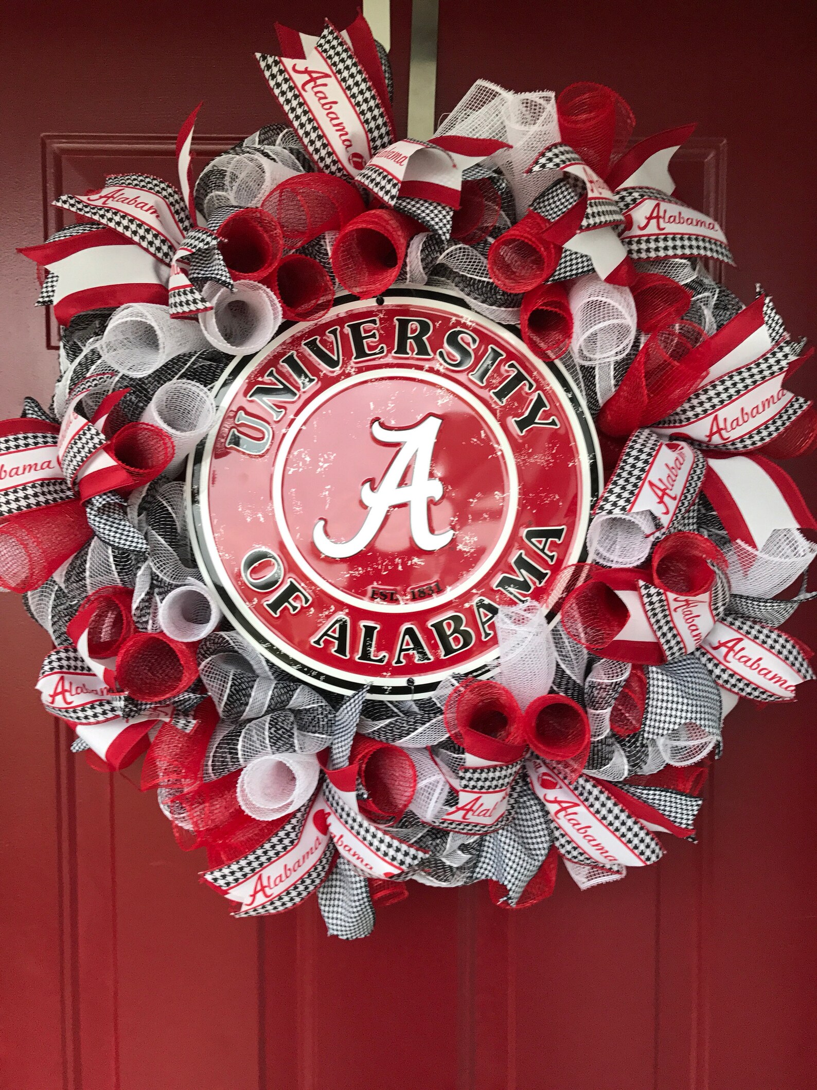 Alabama Wreath University of Alabama Wreath Crimson Tide | Etsy
