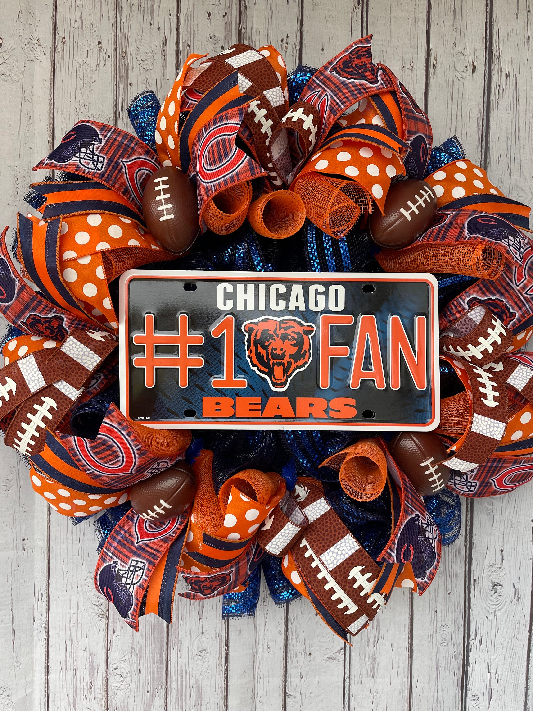 Chicago Bears Wreath, Chicago Bears, NFL Wreath, Deco Mesh Wreath ...