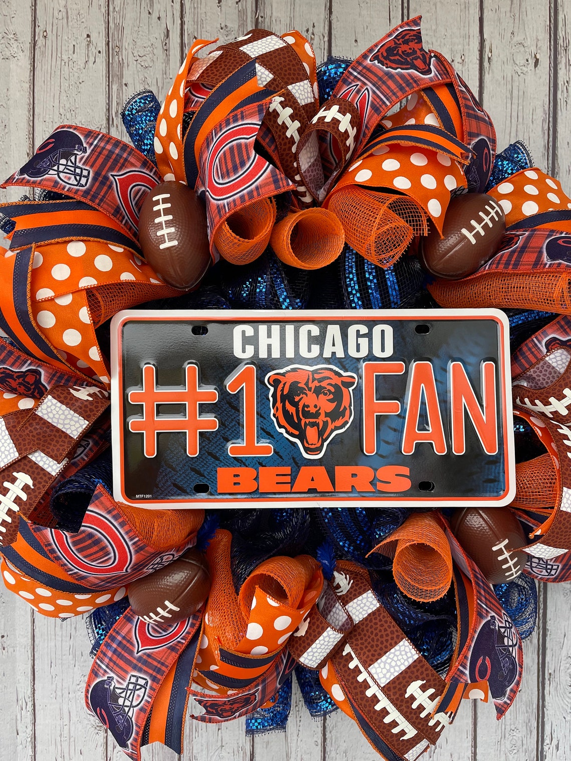 Chicago Bears Wreath, Chicago Bears, NFL Wreath, Deco Mesh Wreath ...