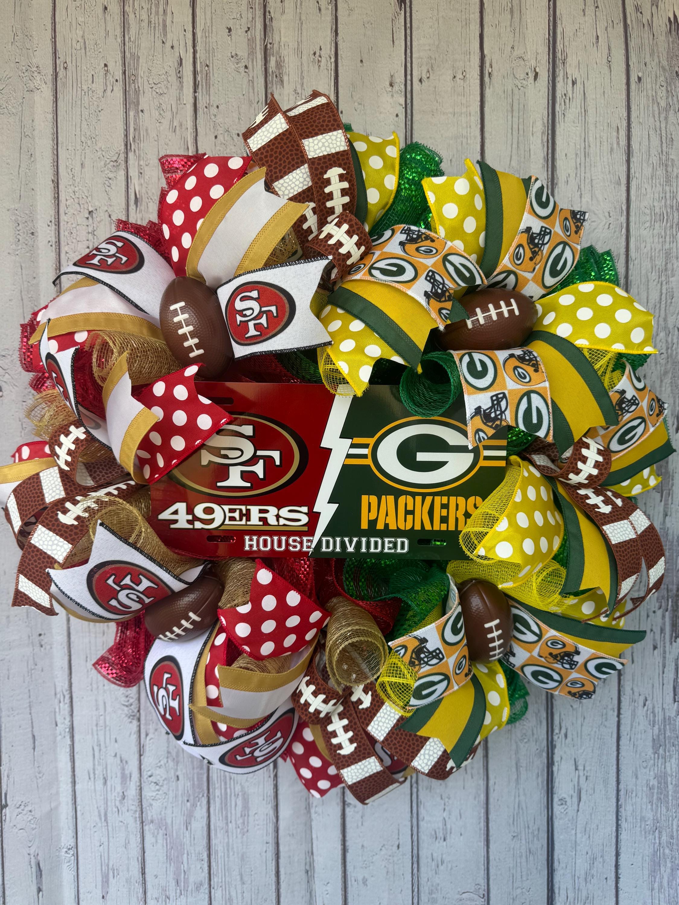 House Divided Wreath, San Francisco 49ers Vs Green Bay Wreath, NFL ...