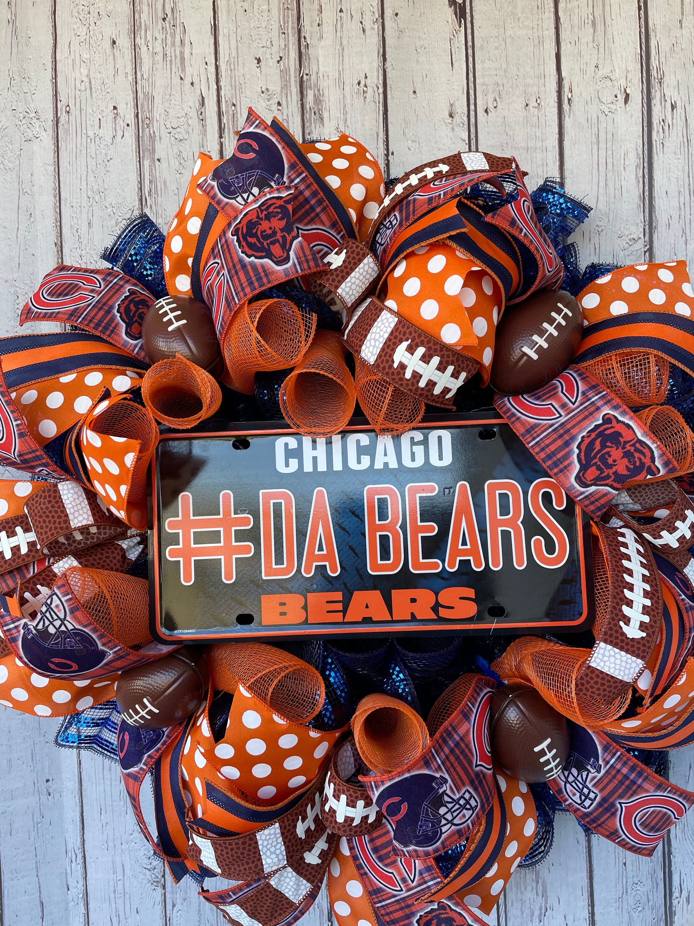 Chicago Bears Wreath, Chicago Bears, NFL Wreath, Deco Mesh Wreath ...