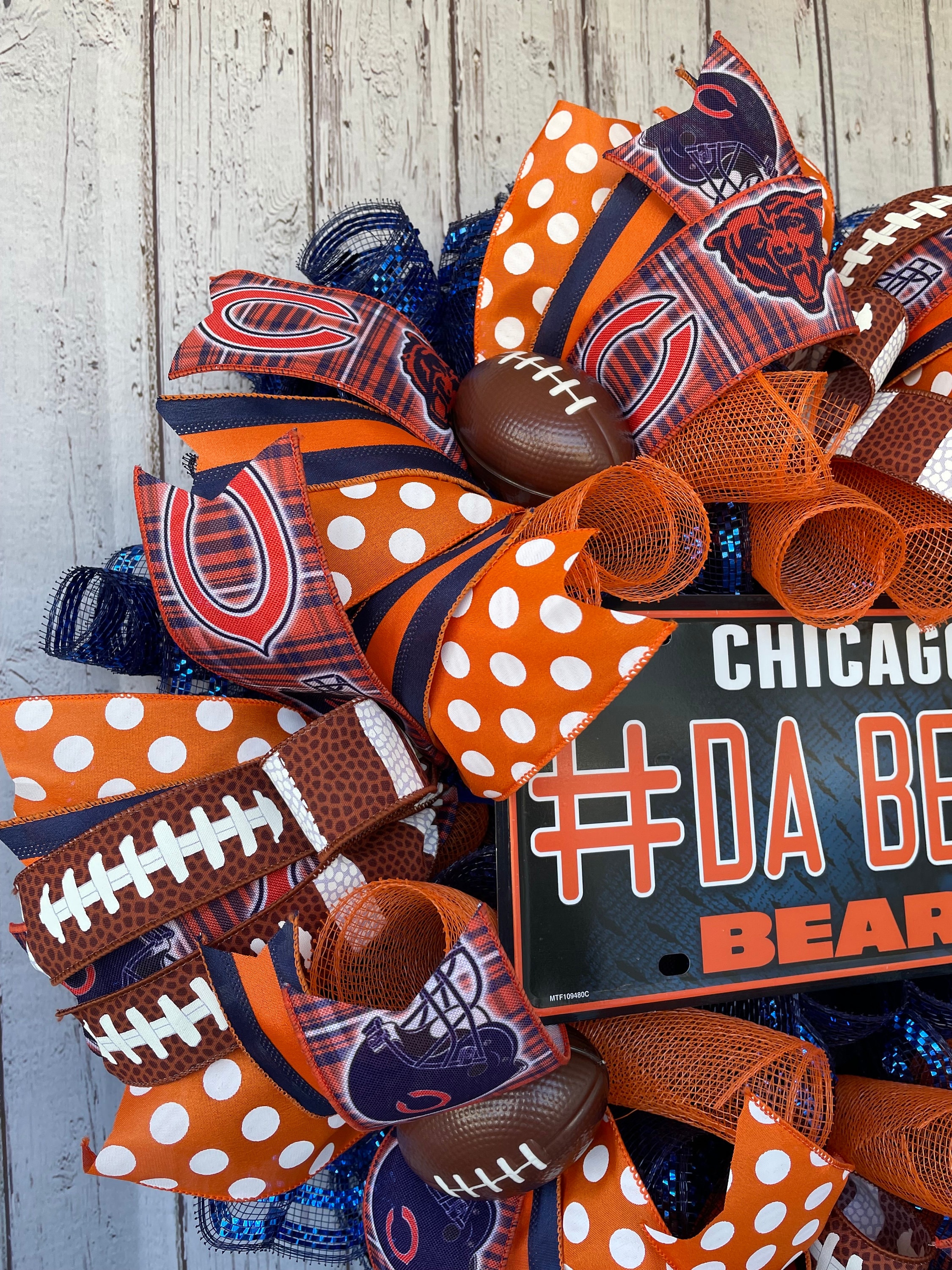 Chicago Bears Wreath, Chicago Bears, NFL Wreath, Deco Mesh Wreath ...
