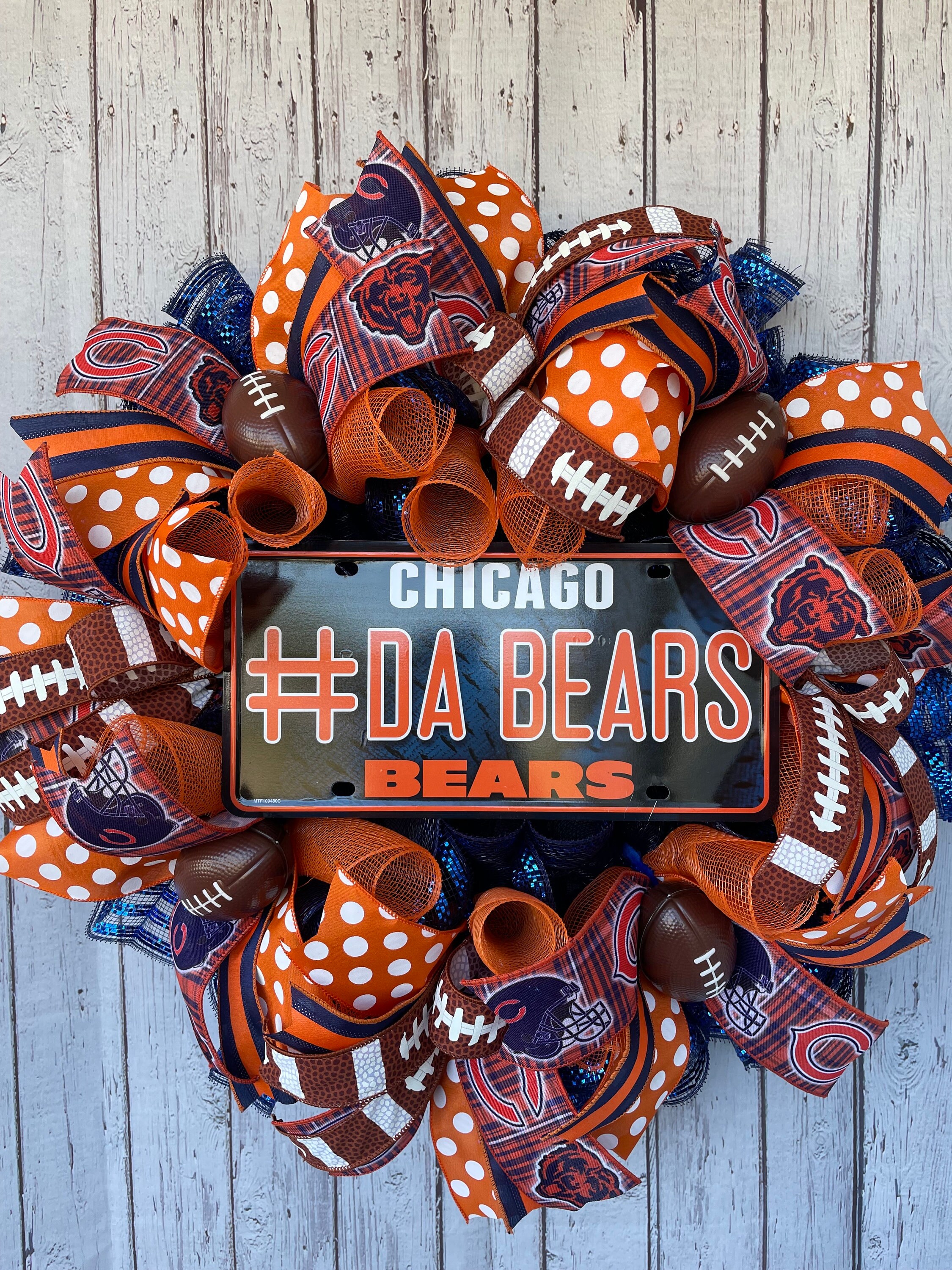 Chicago Bears Wreath, Chicago Bears, NFL Wreath, Deco Mesh Wreath ...