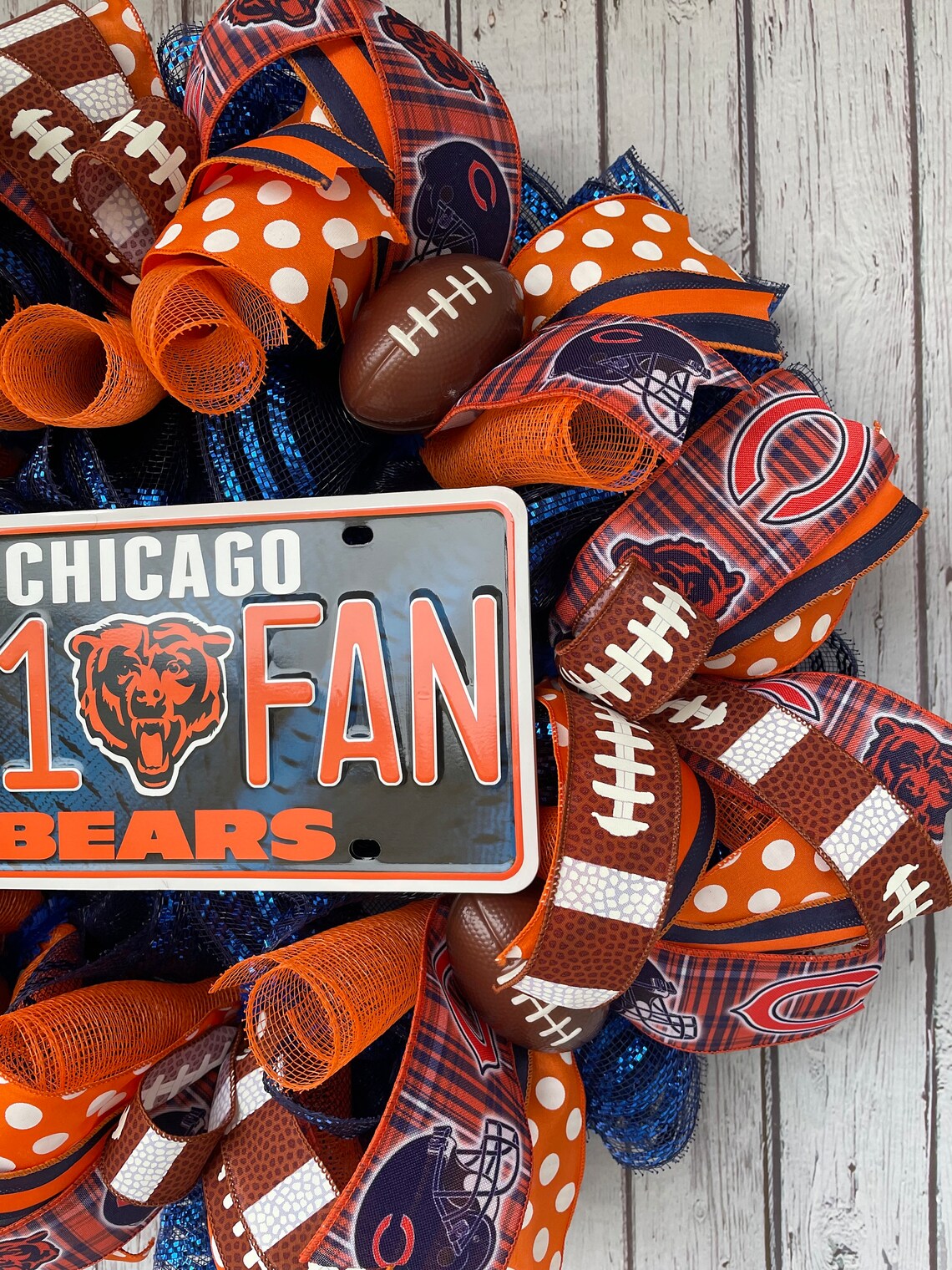 Chicago Bears Wreath, Chicago Bears, NFL Wreath, Deco Mesh Wreath ...